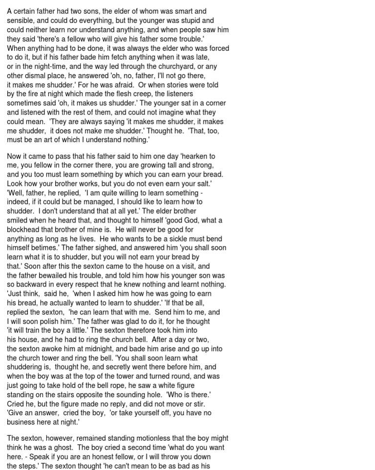 The Story of A Youth Who Went Forth To Learn What Fear Was | PDF | Home ...