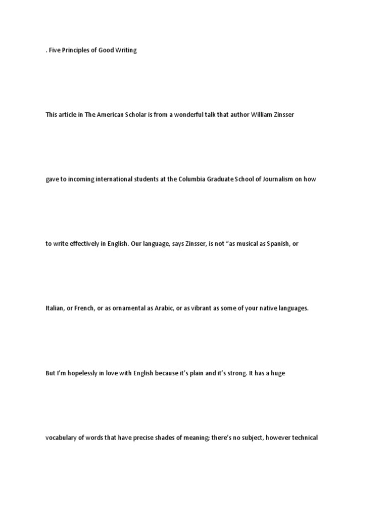 Five Principles of Good Writing | PDF | Latin | English Language