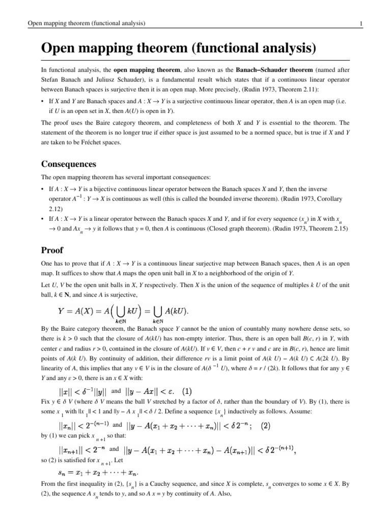 Open Mapping Theorem (Functional Analysis) | PDF | Functional Analysis ...