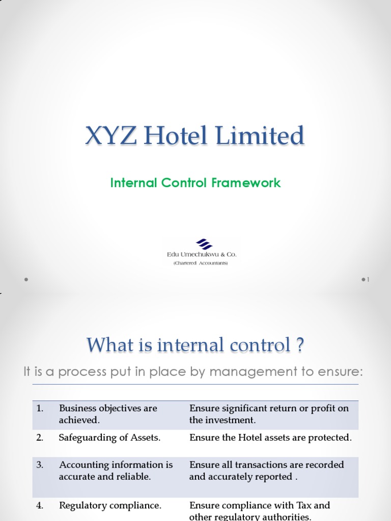 Internal Control Presentation For A Hotel Organization | PDF | Expense ...