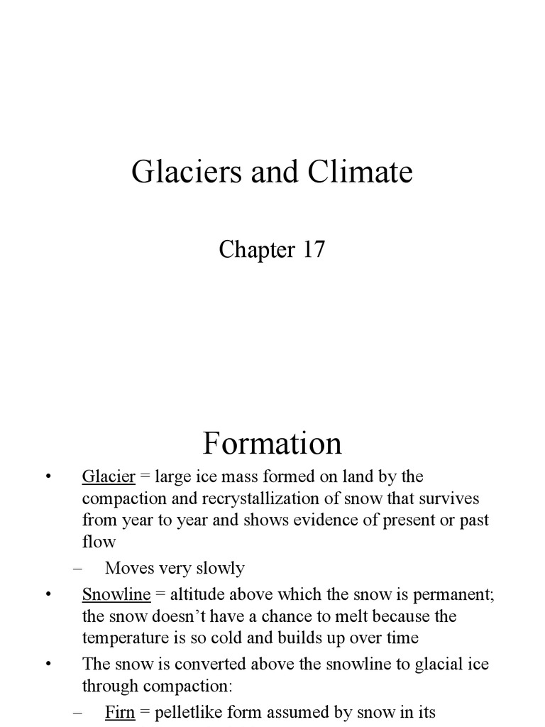 Basics of Glaciers | PDF | Glacier | Ice Age
