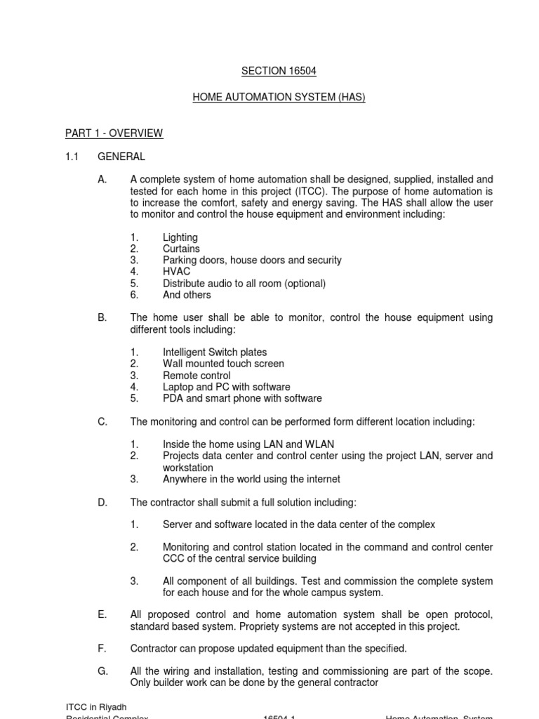 ITCC in Riyadh Residential Complex J10-13300 16504-1 Home Automation ...