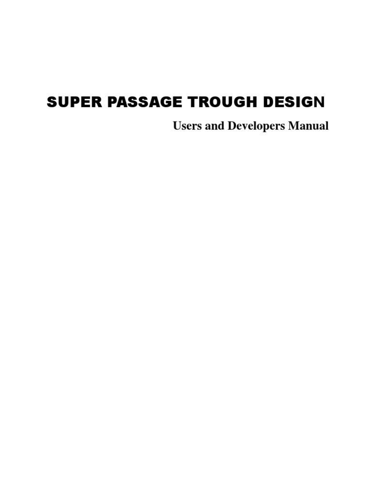 Super Passage Trough Design-User Manual | PDF | Directory (Computing ...