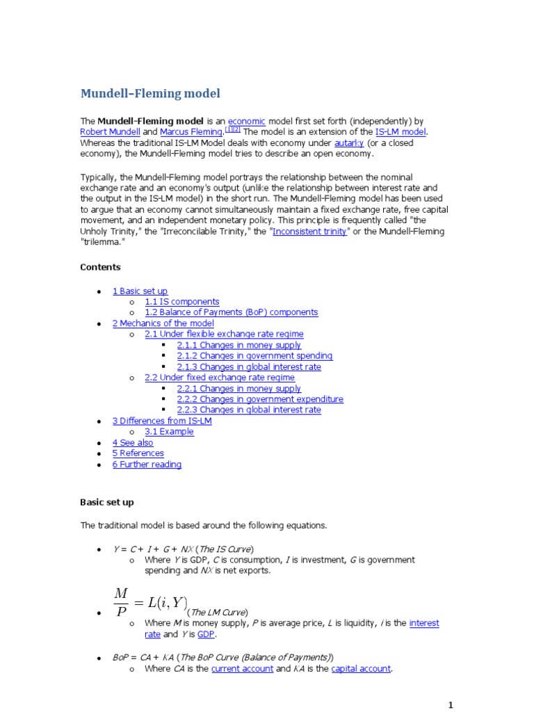 Understanding the Mundell-Fleming Model | PDF | Exchange Rate ...