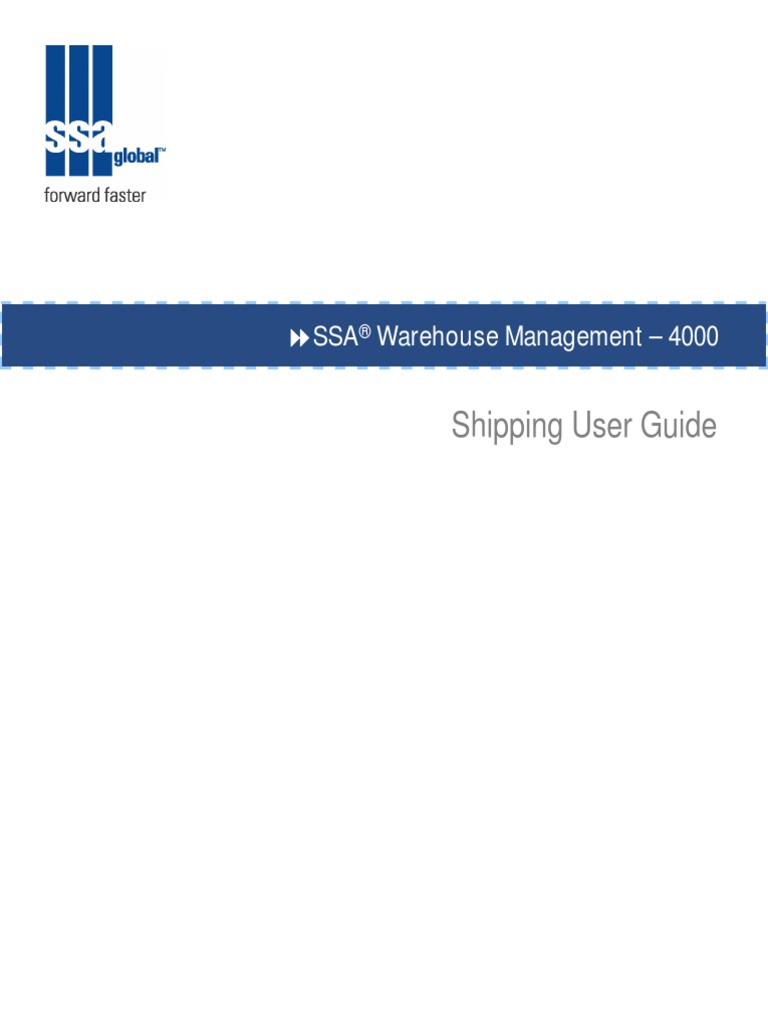 Shipping User Guide: SSA Warehouse Management - 4000 | PDF | Warehouse ...