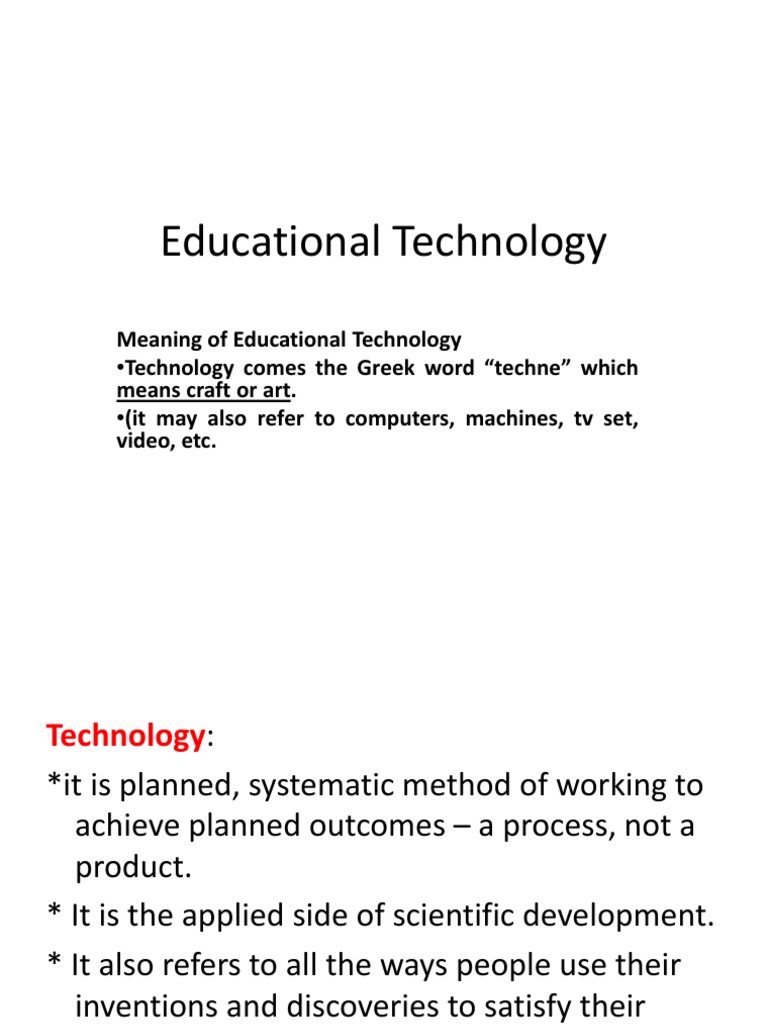 Educational Technology | PDF | Educational Technology | Learning