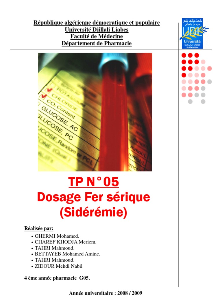 Dosage Fer Sérique. | PDF