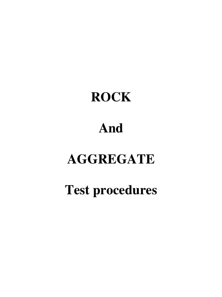 Lab Manual Rock & Aggregate | PDF | Strength Of Materials ...