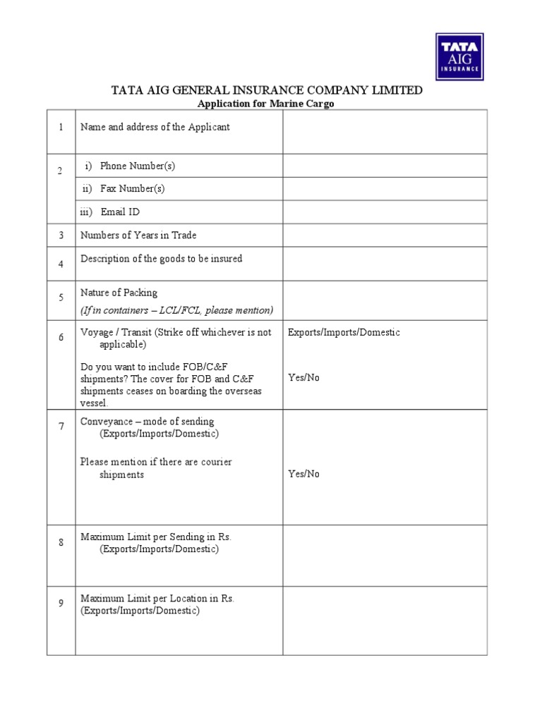 Marine Proposal Form | PDF