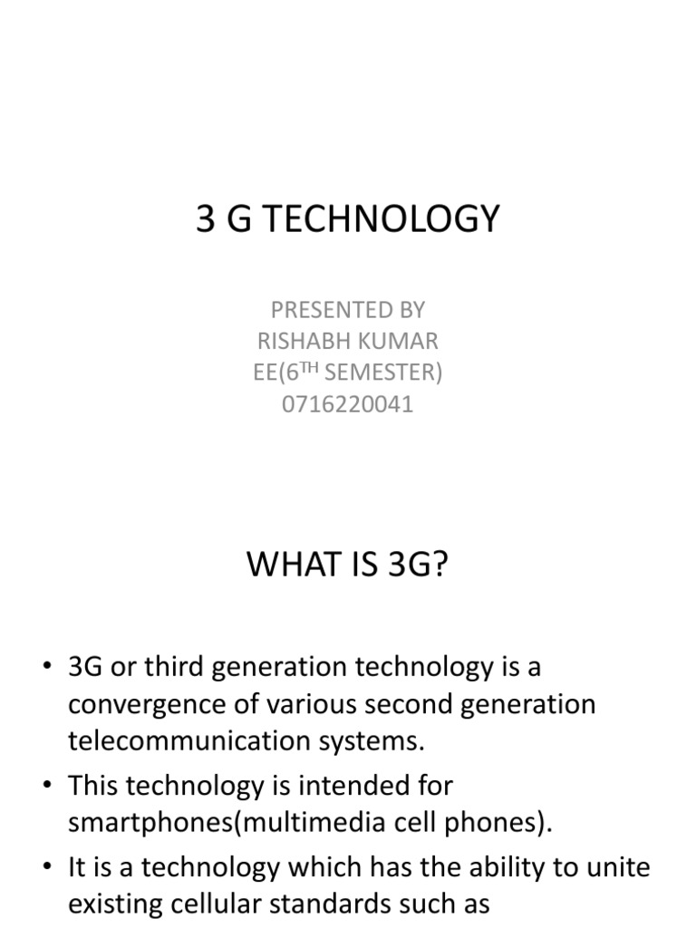 3G Technology | PDF | 3 G | 4 G