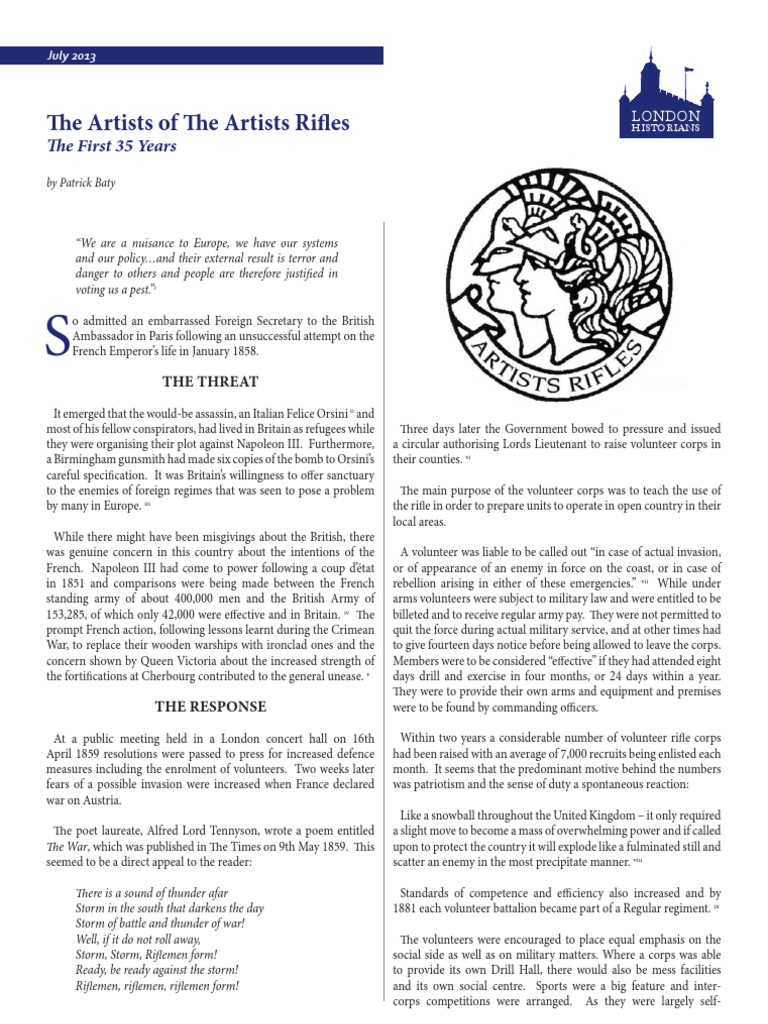 The Artists of The Artists Rifles. The First 35 Years | PDF | Armed ...