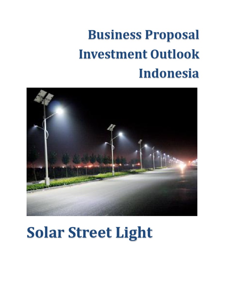 Solar Street Light Project Proposal | PDF | United States Dollar ...