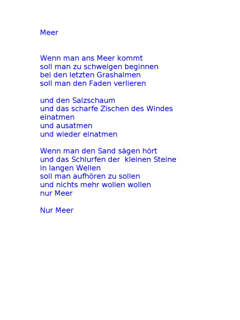 Erich Fried Meer | PDF