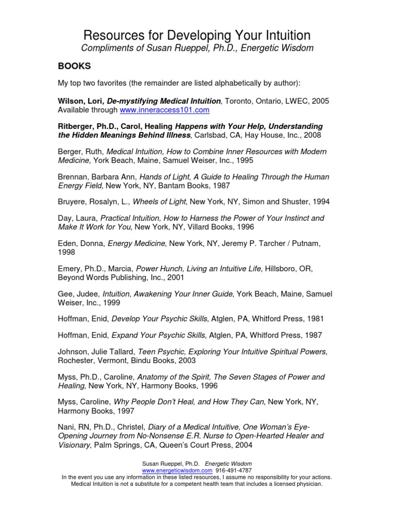 Resources For Developing Your Intuition | PDF | Medicine | Health Care