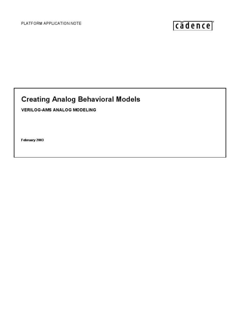Cdn Creating Analog Behavioral Models Pdf Electronic Circuits