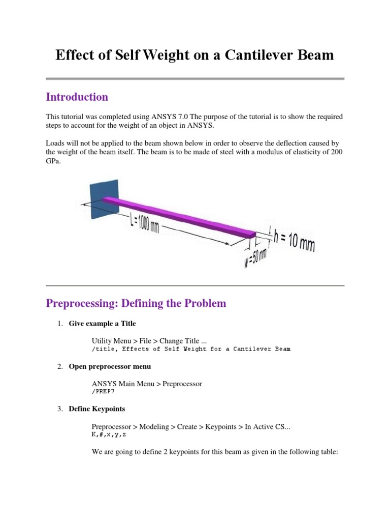 Effect of Self Weight On A Cantilever Beam | PDF | Beam (Structure ...