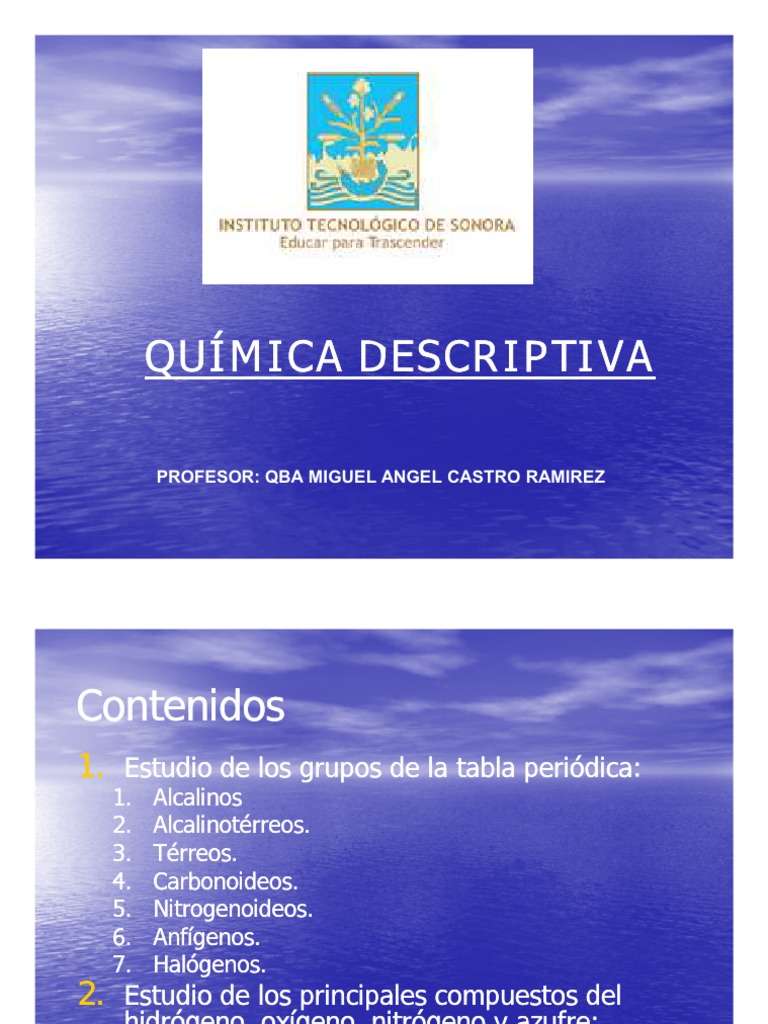 Quimica Descriptiva | PDF | Redox | Hidrógeno
