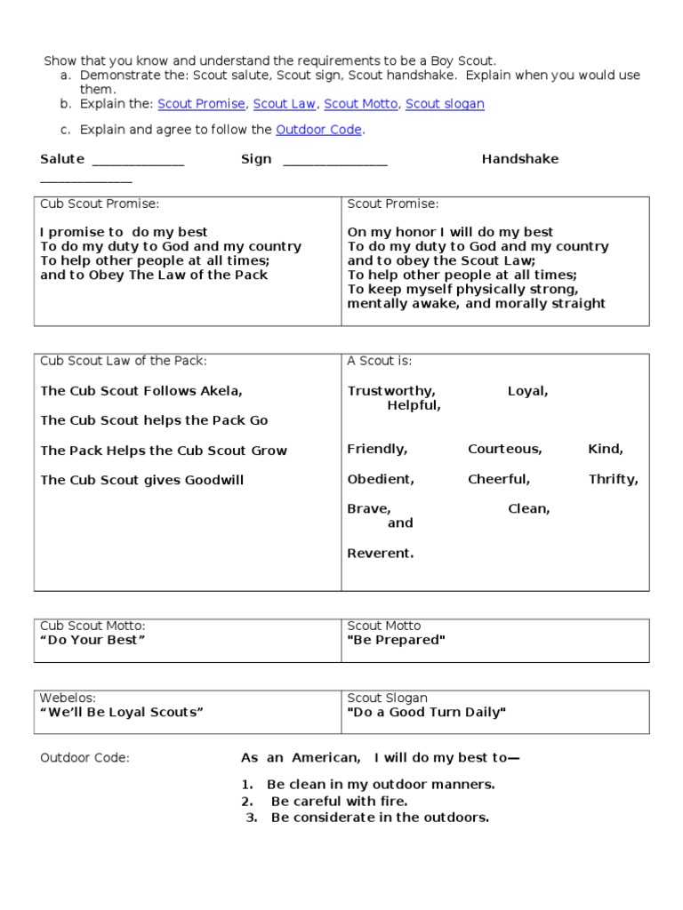Boy Scout Requirements Guide | PDF | Self-Improvement