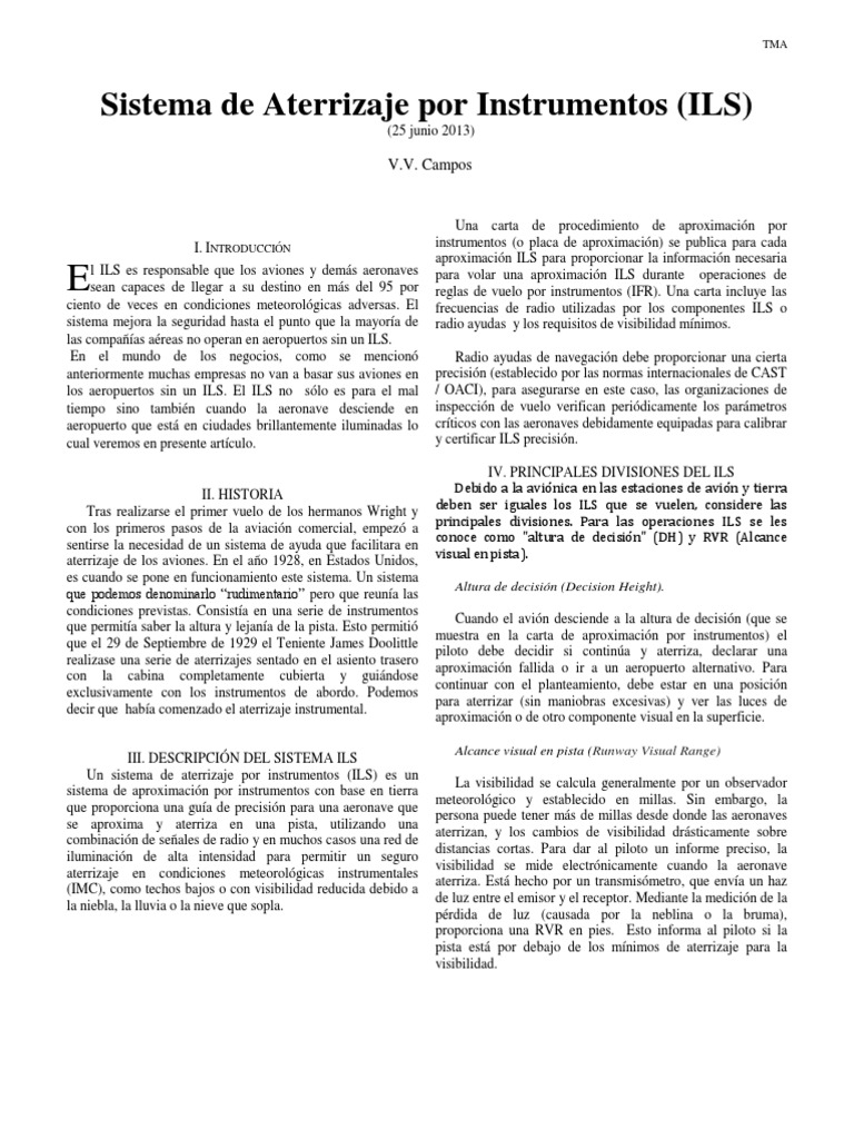 Sistema ILS: Aterrizaje Seguro en Aeronaves | PDF | Pista | Ingeniería ...
