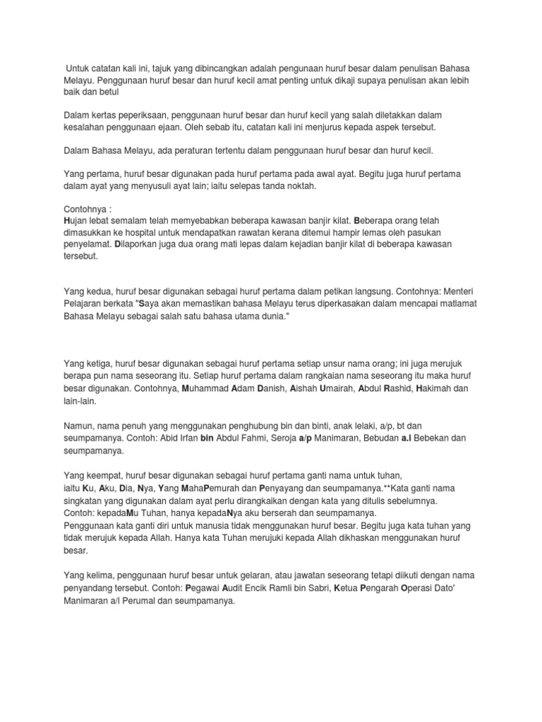 Huruf Besar | PDF | Seni & Disiplin Bahasa | Kajian Bahasa Asing