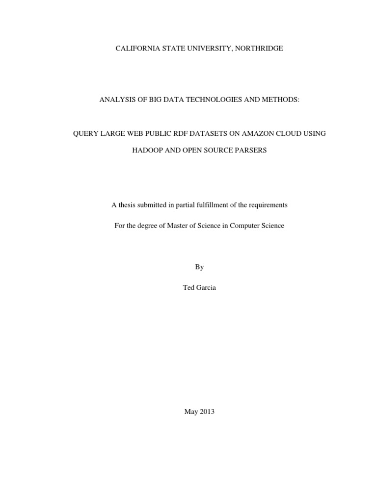 Analysis of Big Data Technologies and Methods - MS Thesis | PDF | Big ...