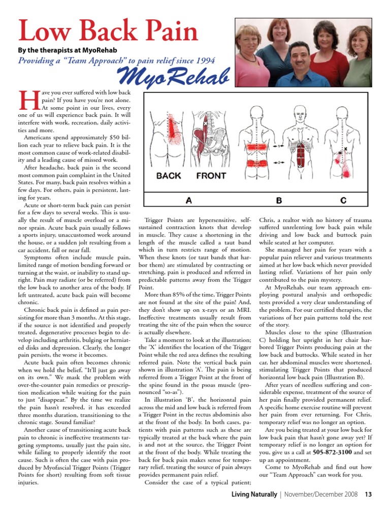 Low Back Pain Relief Through Trigger Point Therapy | PDF | Myofascial ...