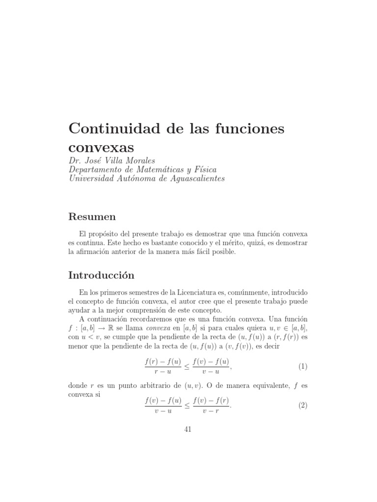 Continuidad de Las Funciones Convexas | PDF | Conjunto convexo | Enseñanza de matemática