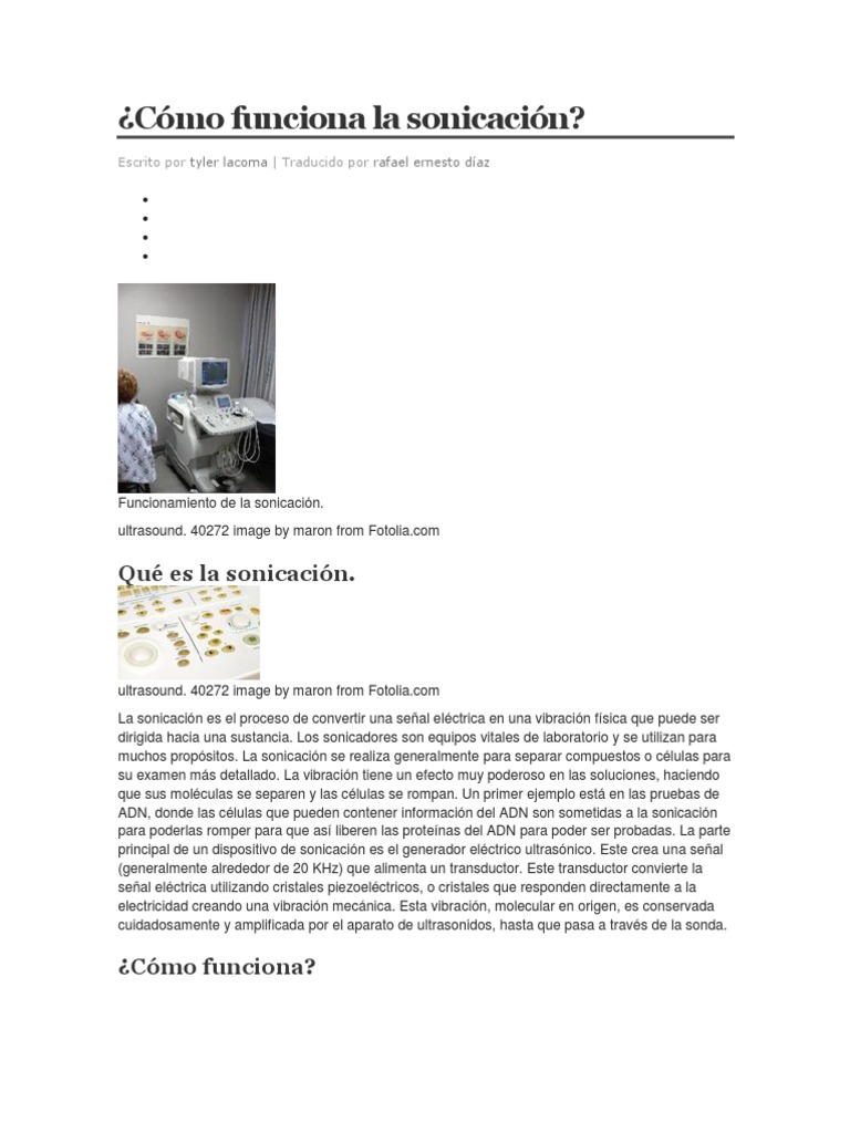 Cómo Funciona La Sonicación | PDF | Biología Celular) | Adn