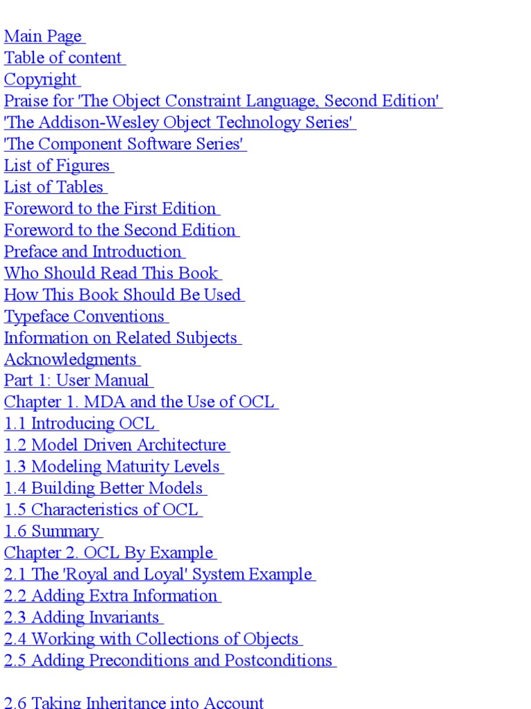 Jos Warmer, Anneke Kleppe Object Constraint Language, The Getting Your Models Ready For MDA 2003 ...