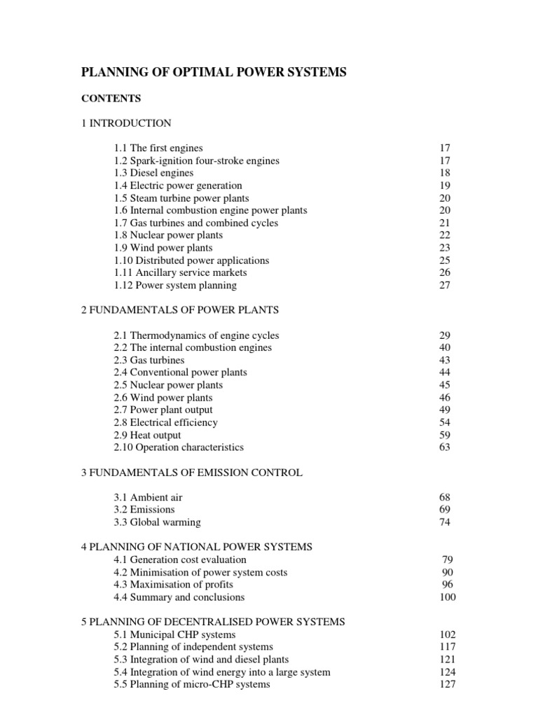 Planning of Optimal Power Systems | PDF | Power Station | Electricity ...