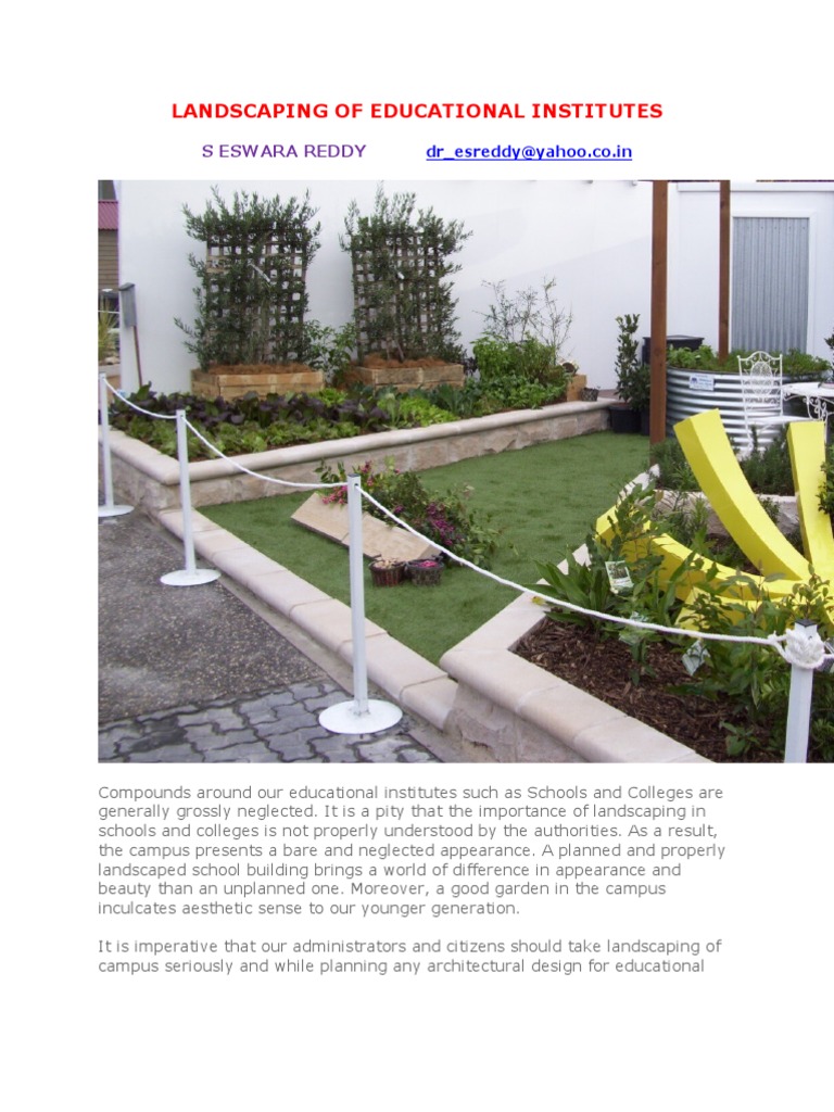 Landscaping of Educational Institutes | PDF | Lawn | Trees