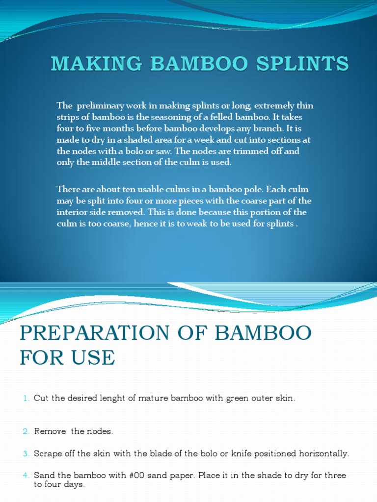 Making Bamboo Splints | PDF | Dye | Bleach