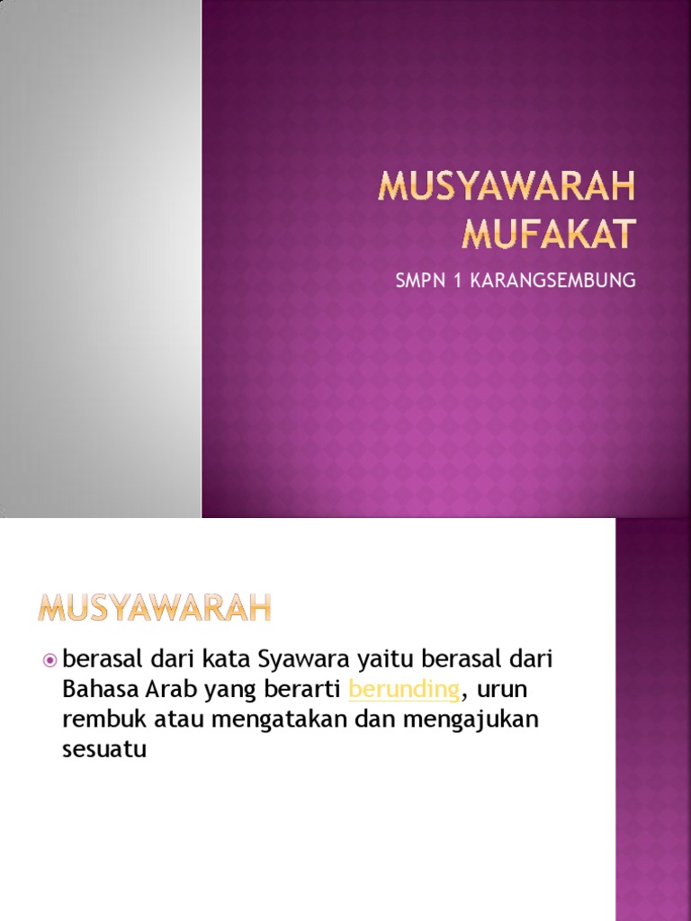 Musyawarah Mufakat | PDF