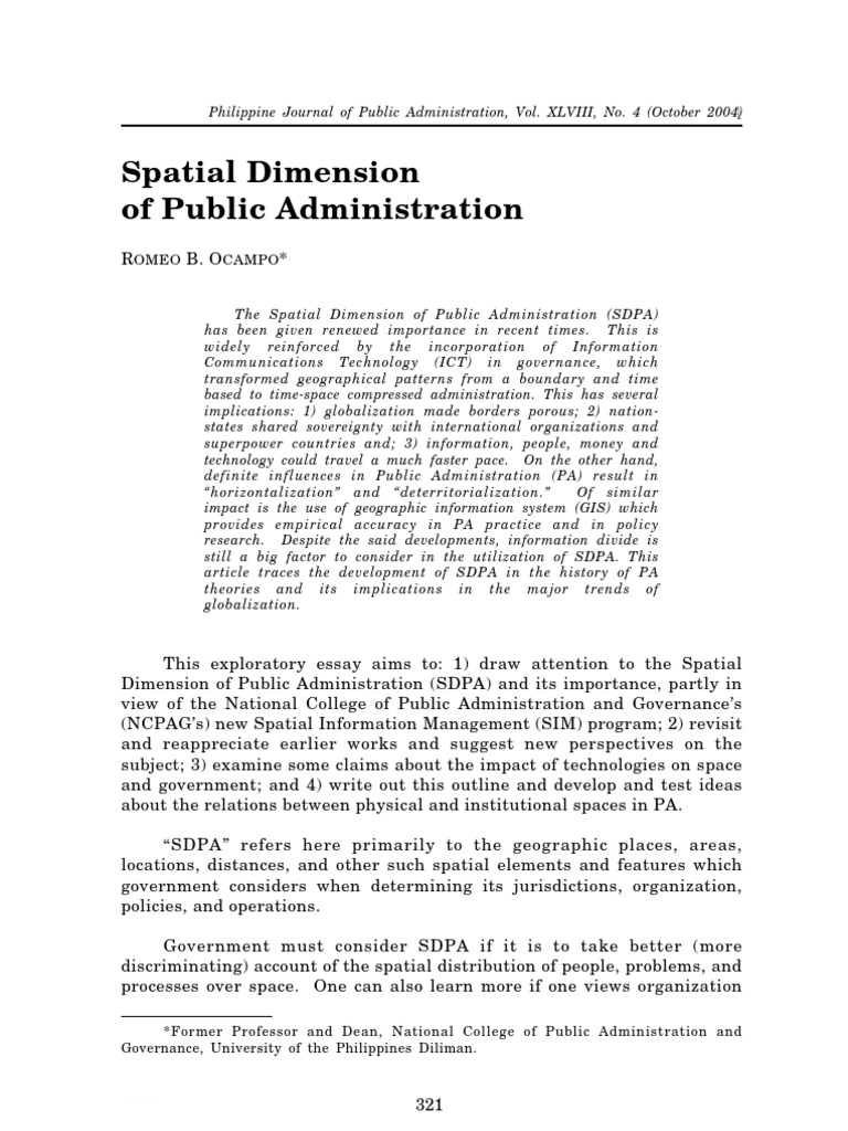 RBO, Spatial Dimension of Public Administration PDF | PDF | Development ...