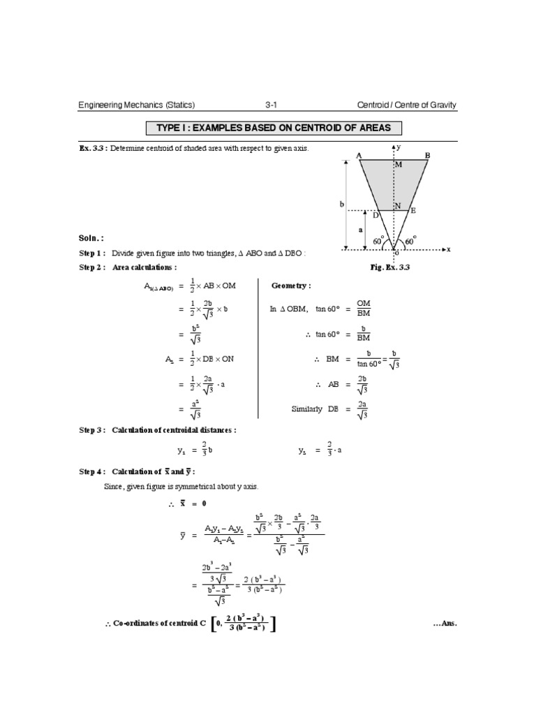 Centroid Centre of Gravity | PDF | Center Of Mass | Line (Geometry)