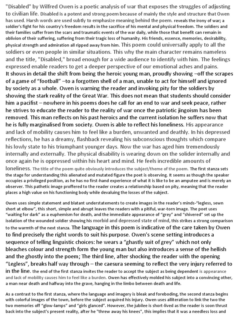 Disabled | Poetry | Suffering