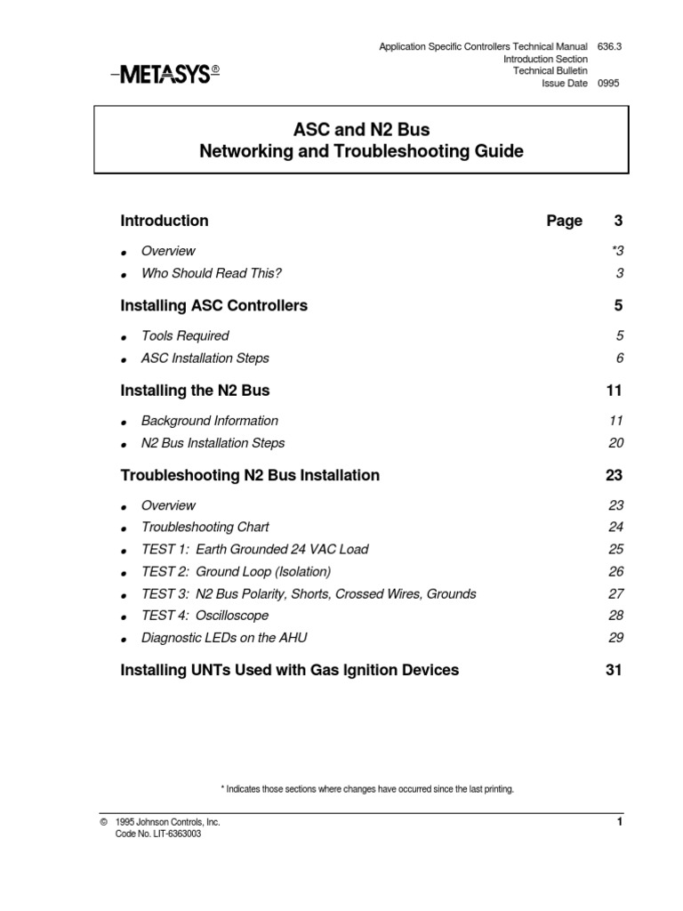 ASC and N2 Bus Networking and Troubleshooting Guide | PDF | Resistor ...