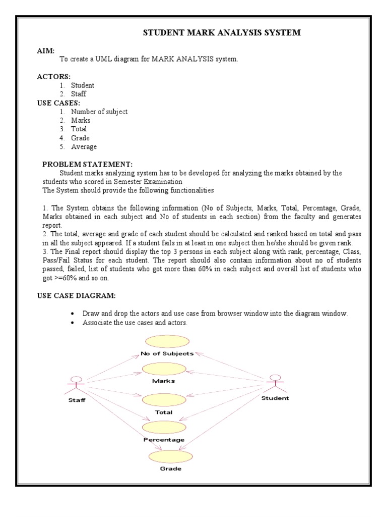 UML for Student Mark Analysis | PDF | Ticket (Admission) | Use Case
