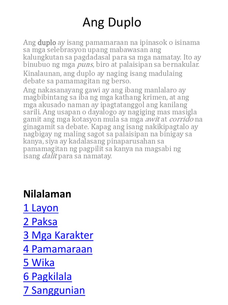 Ang Duplo | PDF