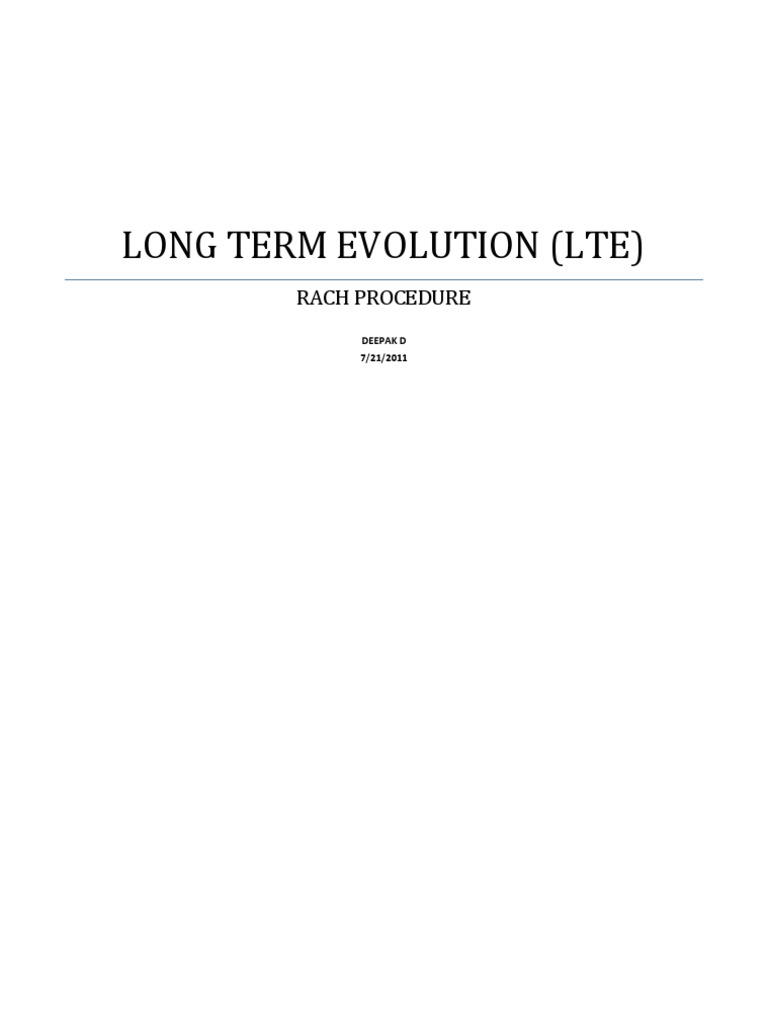 LTE Rach Procedure | PDF | Telecommunications Engineering | Computer Networking
