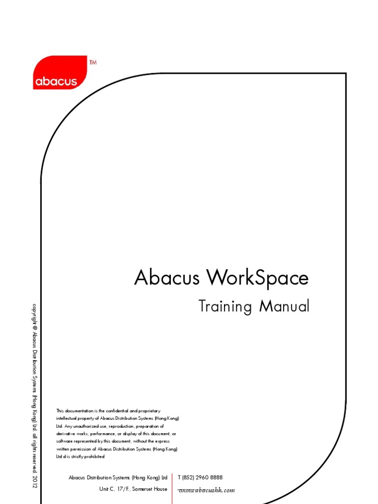 Abacus Workspace User Manual | PDF | Control Key | Password
