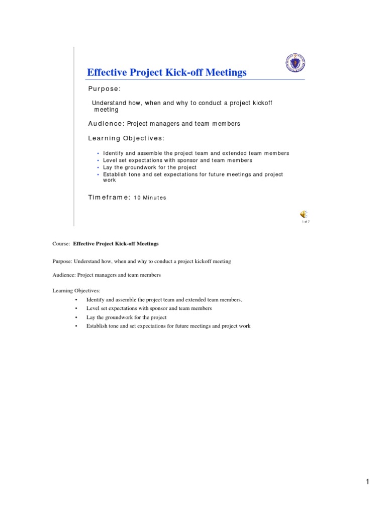 Effective Project Kick-off Meeting Guide | PDF | Project Management ...
