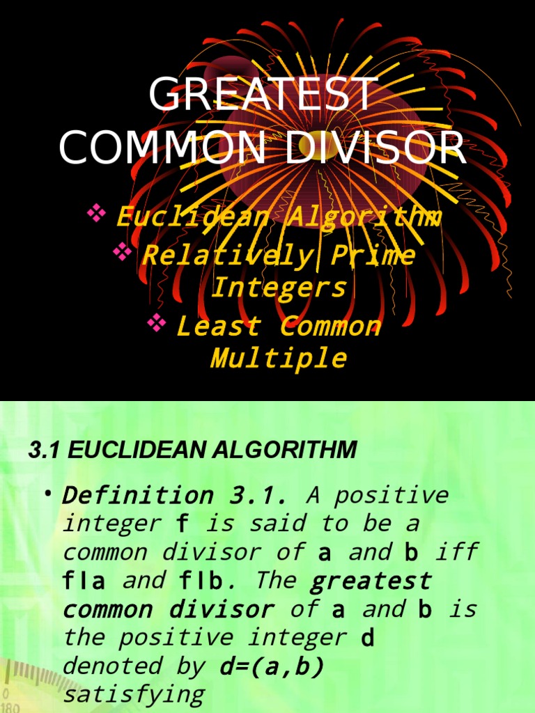 Greatest Common Divisor | PDF | Theorem | Integer