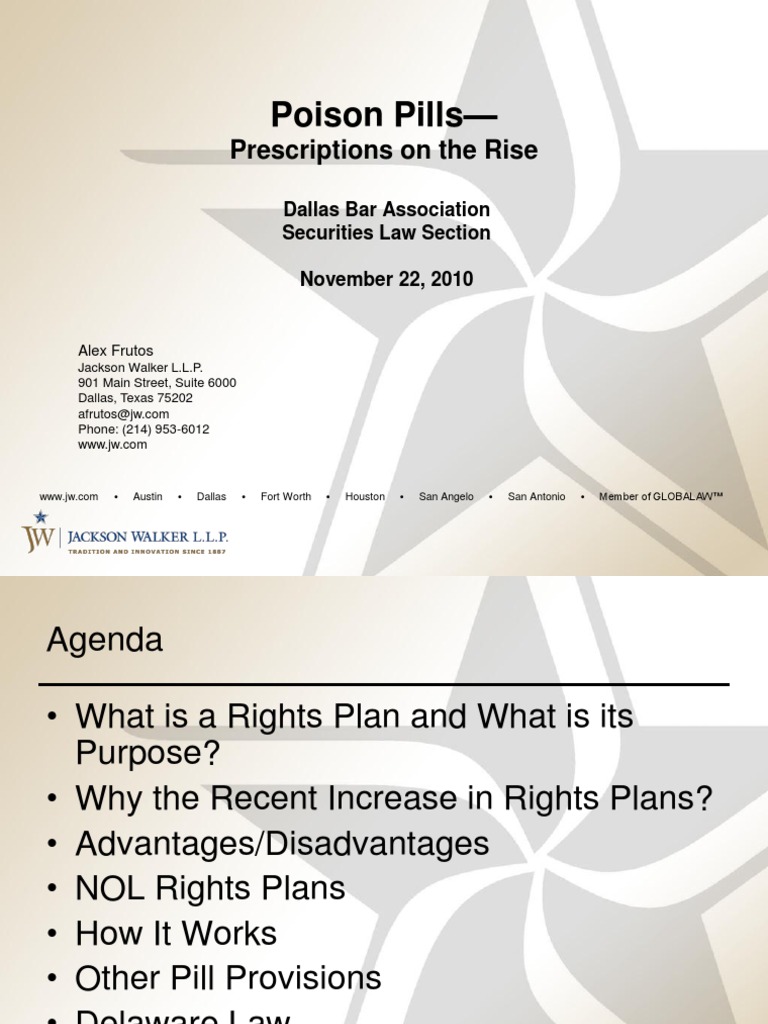 Poison Pills - : Prescriptions On The Rise | PDF | Stocks | Mergers And ...