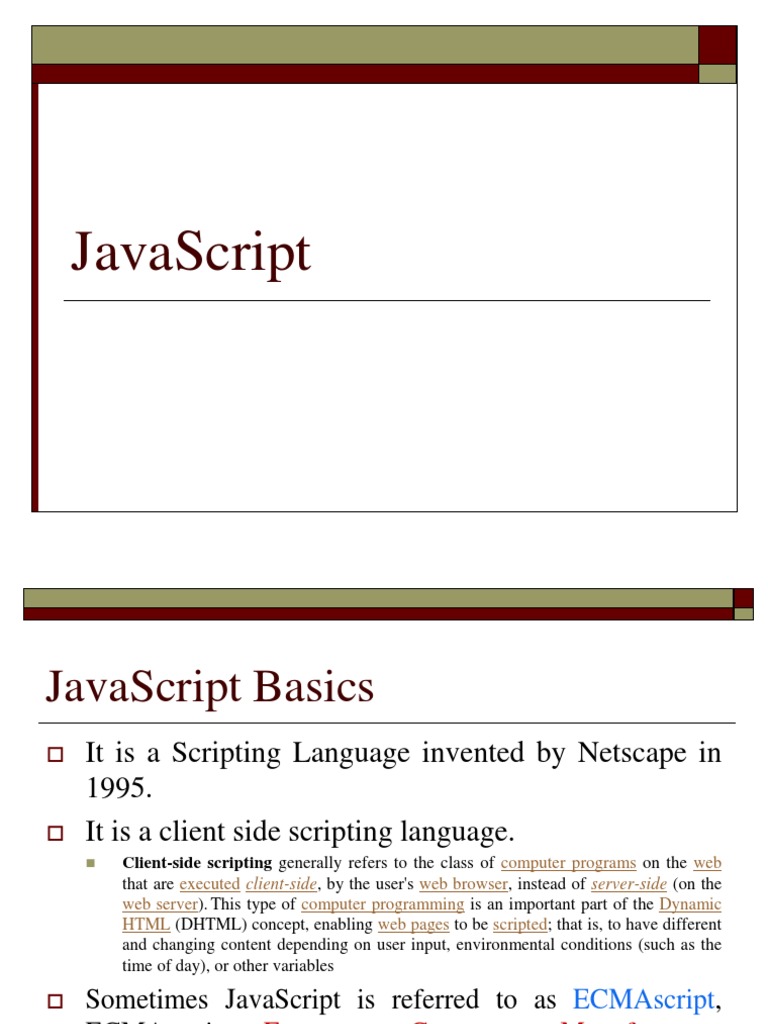 Java Script | PDF | Dynamic Web Page | Java Script