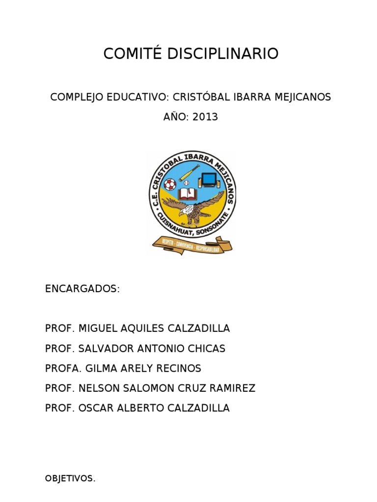 Comite Disciplinario 2013 | PDF | Disciplinas | Maestros