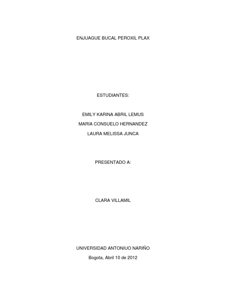 Peroxil Plax | PDF | Salud y bienestar