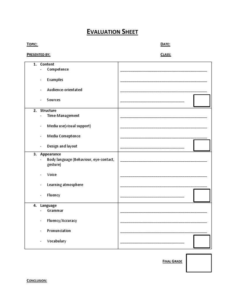 Evaluation Sheet | PDF | Business | Art