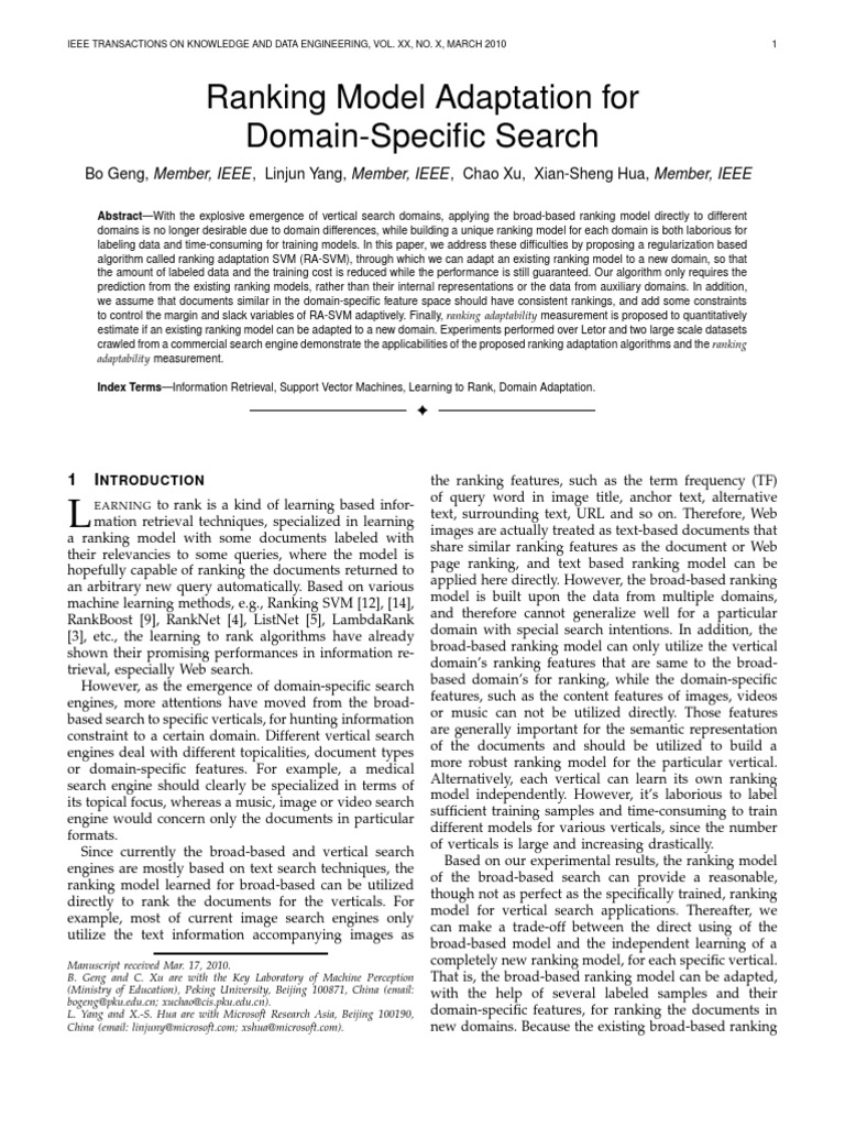 Ranking Model Adaptation For | PDF