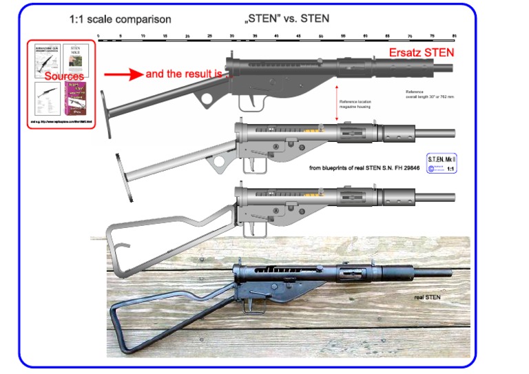 Sten Mk II Blueprint and Dimensions | PDF
